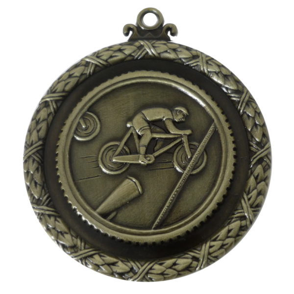 Buy Gold Wreath Cycling Medal | $9.50 | Award Engravers